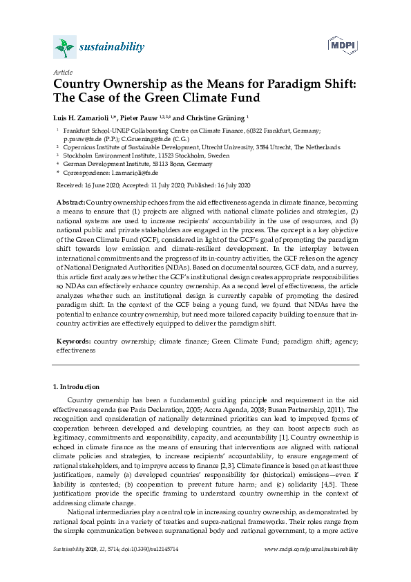 (PDF) Country Ownership as the Means for Paradigm Shift: The Case of ...