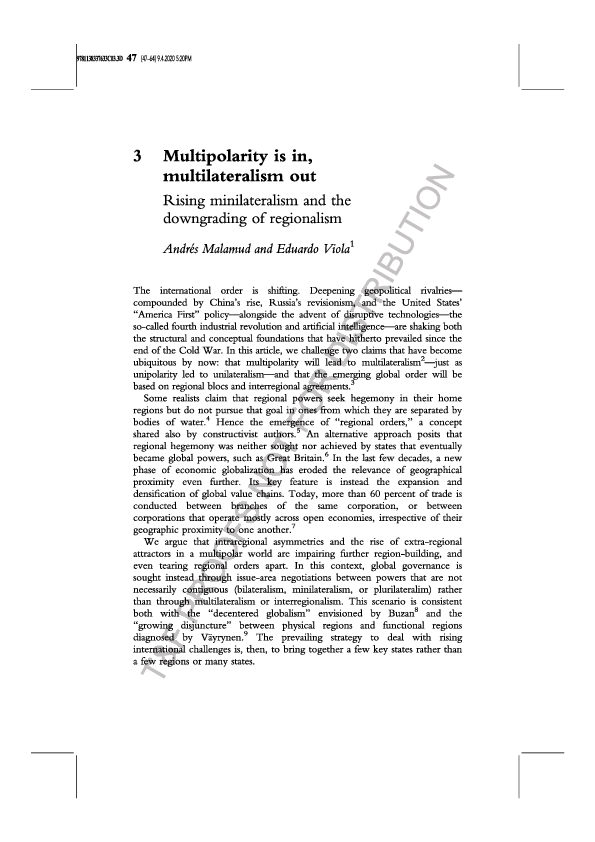 (PDF) Multipolarity is In, Multilateralism Out: Rising Minilateralism ...