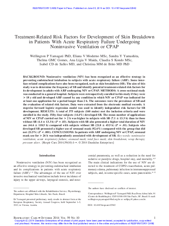 (PDF) Treatment-related risk factors for development of skin breakdown ...