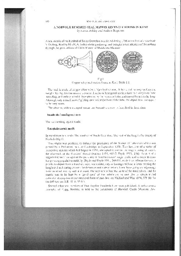 (PDF) A Norfolk Hundred Seal Matrix Recently Found in Kent