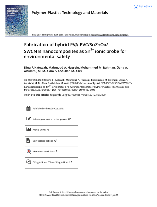 (PDF) Polymer-Plastics Technology and Materials Fabrication of hybrid ...