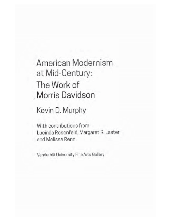 (PDF) "'At the Frontier of Pure Painting': Morris Davidson in ...