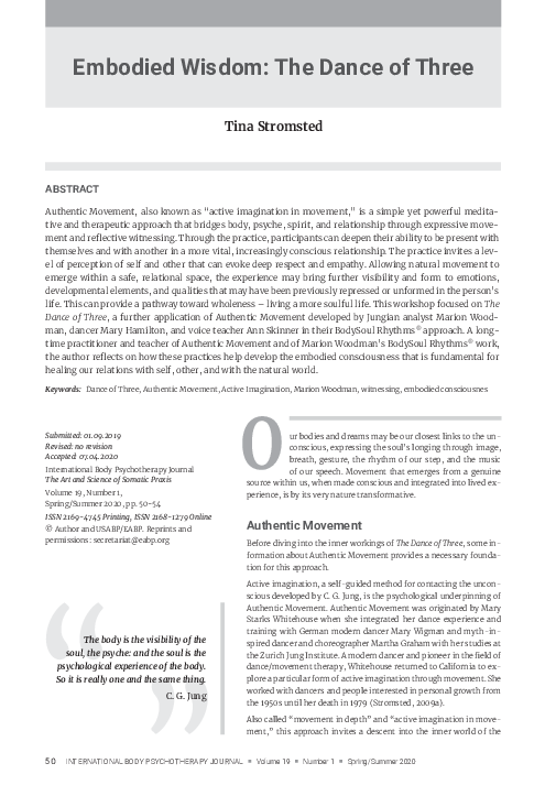 (PDF) Embodied Wisdom: The Dance of Three