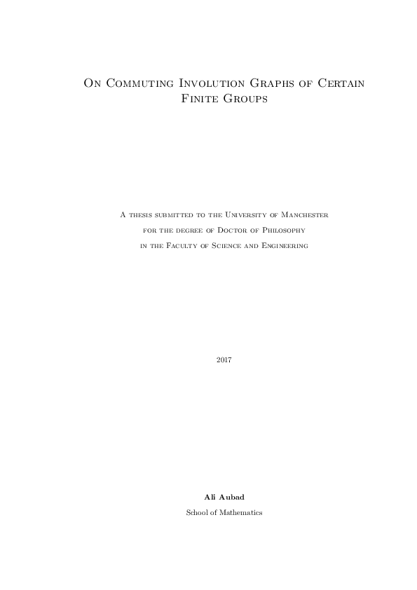 Pdf On Commuting Involution Graphs Of Certain Finite Groups