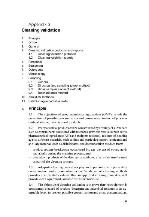 (PDF) Appendix 3 Cleaning validation