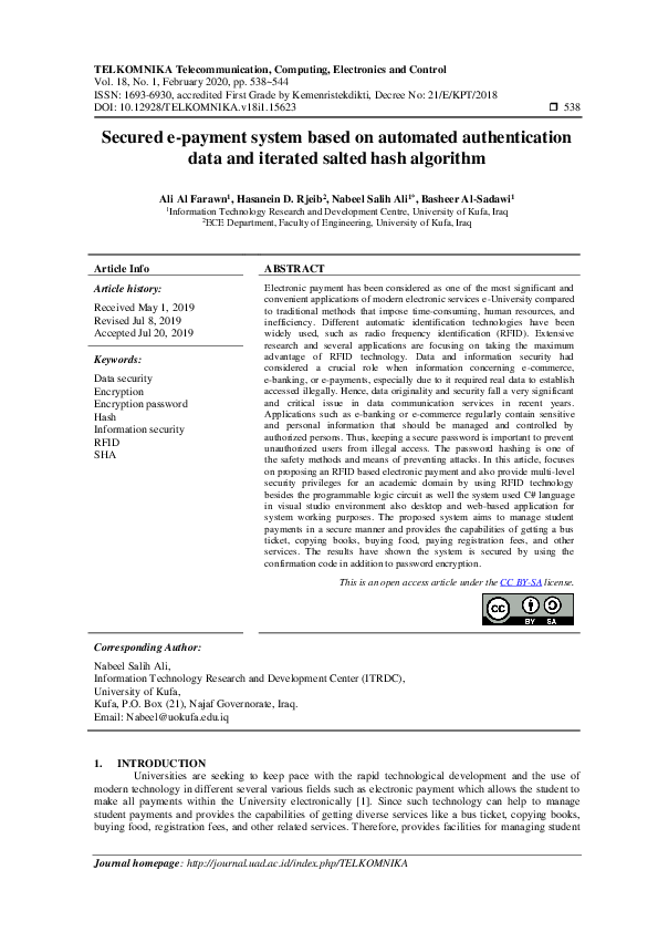 Pdf Secured E Payment System Based On Automated Authentication Data And Iterated Salted Hash