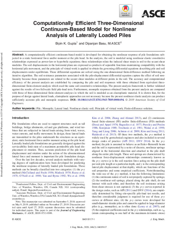 (PDF) Computationally Efficient Three-Dimensional Continuum-Based Model for Nonlinear Analysis ...