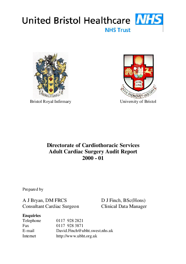 (PDF) Adult Cardiac Surgery Audit Report 2000-01 | David J Finch ...