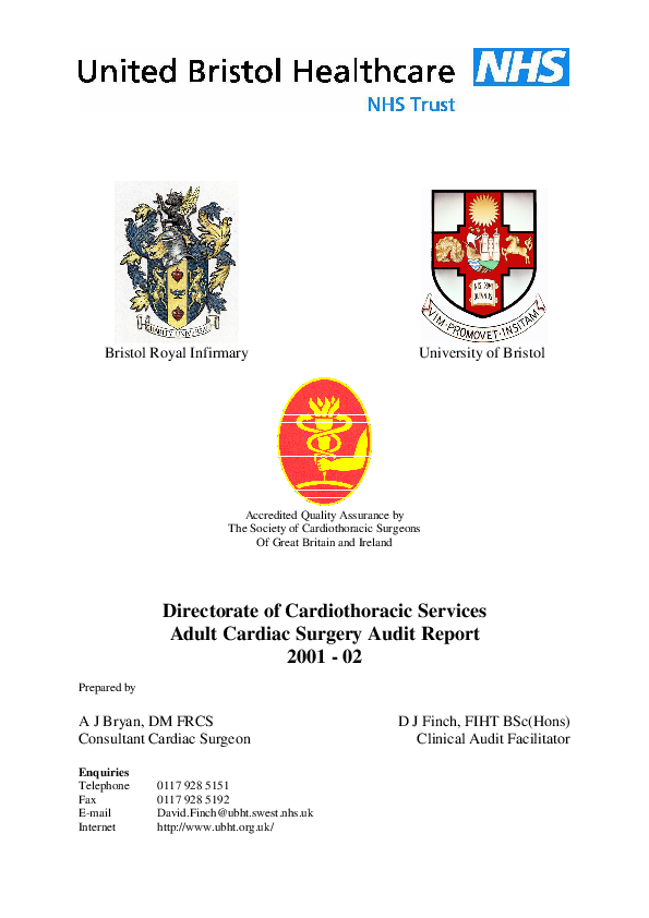 (PDF) Adult Cardiac Surgery Audit Report 2001-02