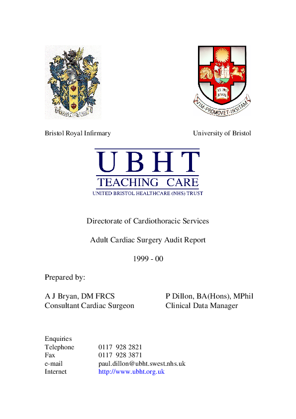(PDF) Adult Cardiac Surgery Audit Report 1999-00