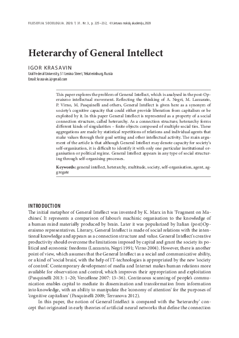 (PDF) Heterarchy of General Intellect