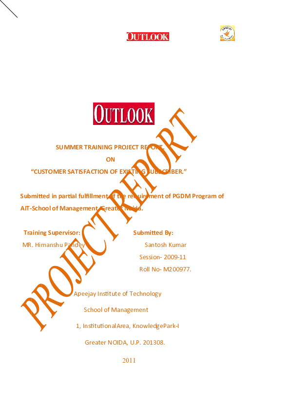 (DOC) Outlook research report