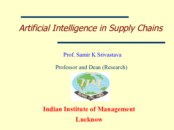 (PPT) Artificial Intelligence in Supply Chains