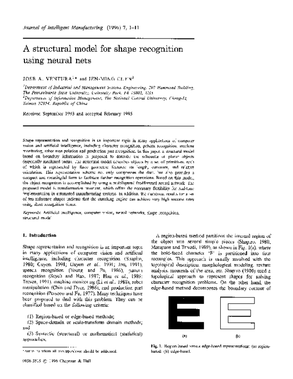 (PDF) A structural model for shape recognition using neural nets
