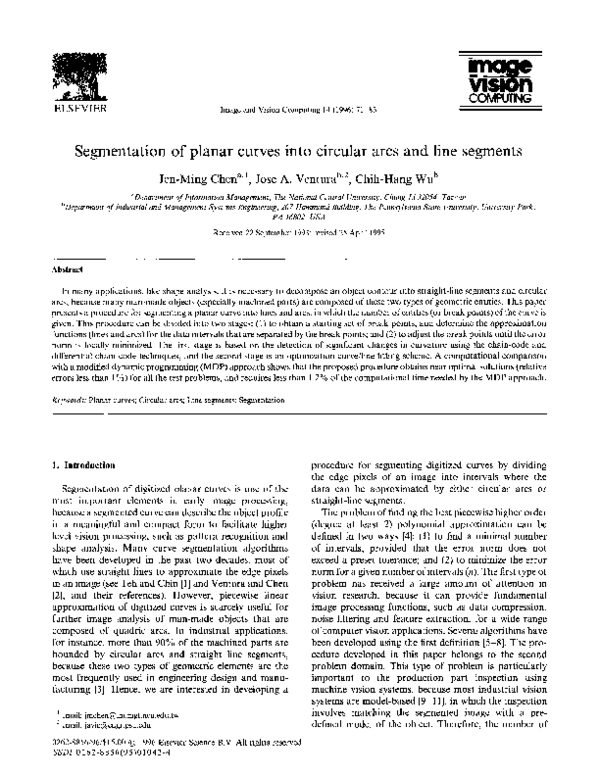 (PDF) Segmentation of planar curves into circular arcs and line segments