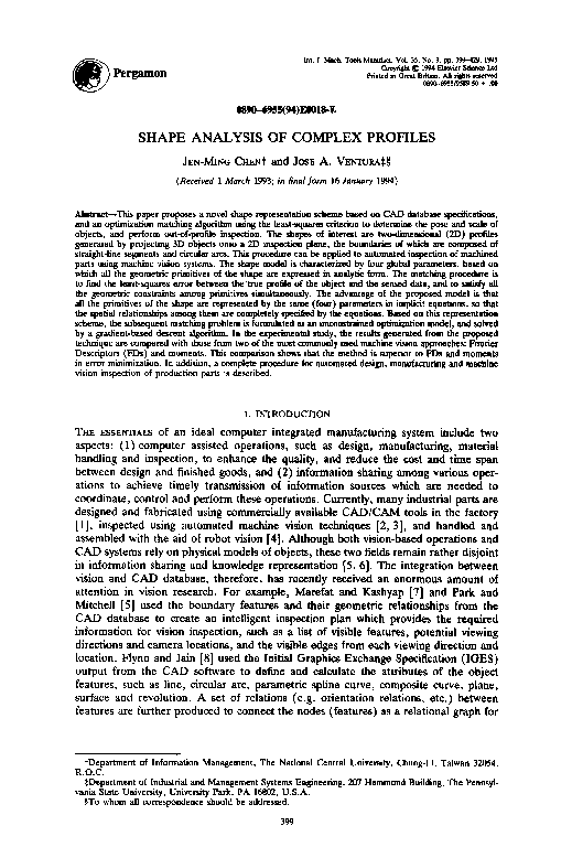 (PDF) Shape analysis of complex profiles