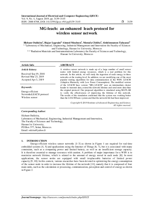 Pdf Mg Leach An Enhanced Leach Protocol For Wireless Sensor Network