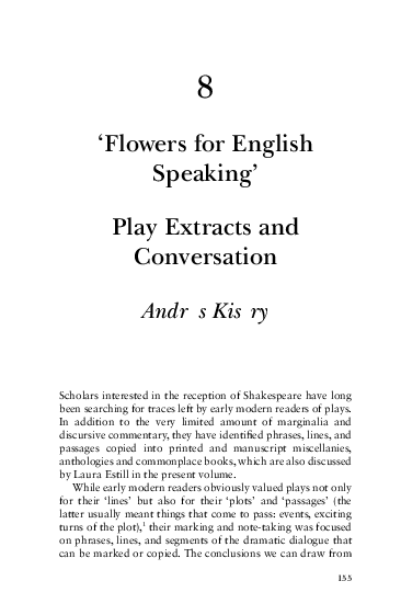 (PDF) ‘Flowers for English Speaking’: Play Extracts and Conversation