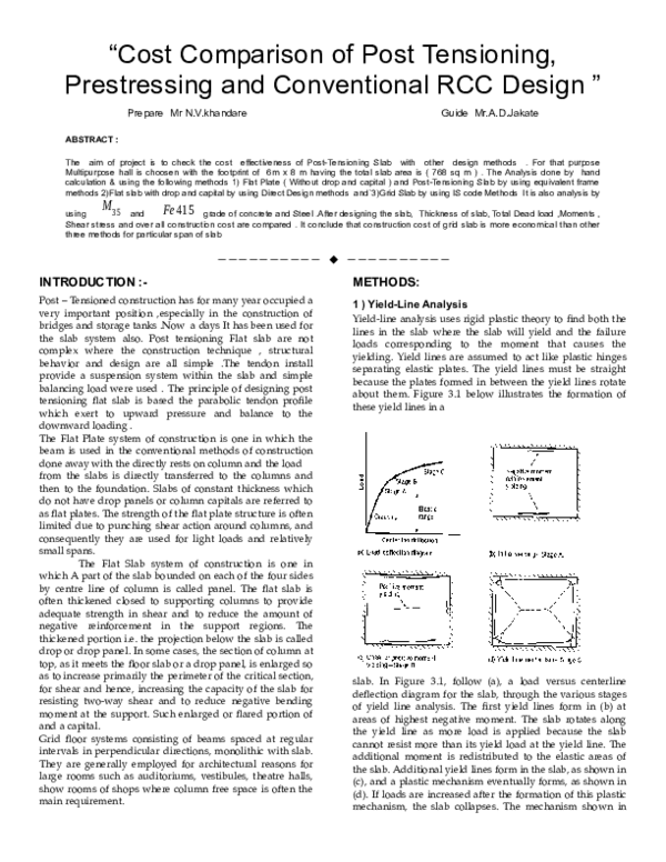 (DOC) "Cost Comparison of Post Tensioning, Prestressing and ...