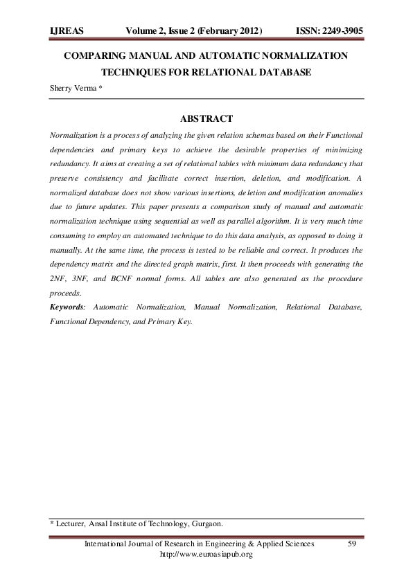 (PDF) COMPARING MANUAL AND AUTOMATIC NORMALIZATION TECHNIQUES FOR ... (PDF) COMPARING MANUAL AND AUTOMATIC NORMALIZATION TECHNIQUES FOR ...