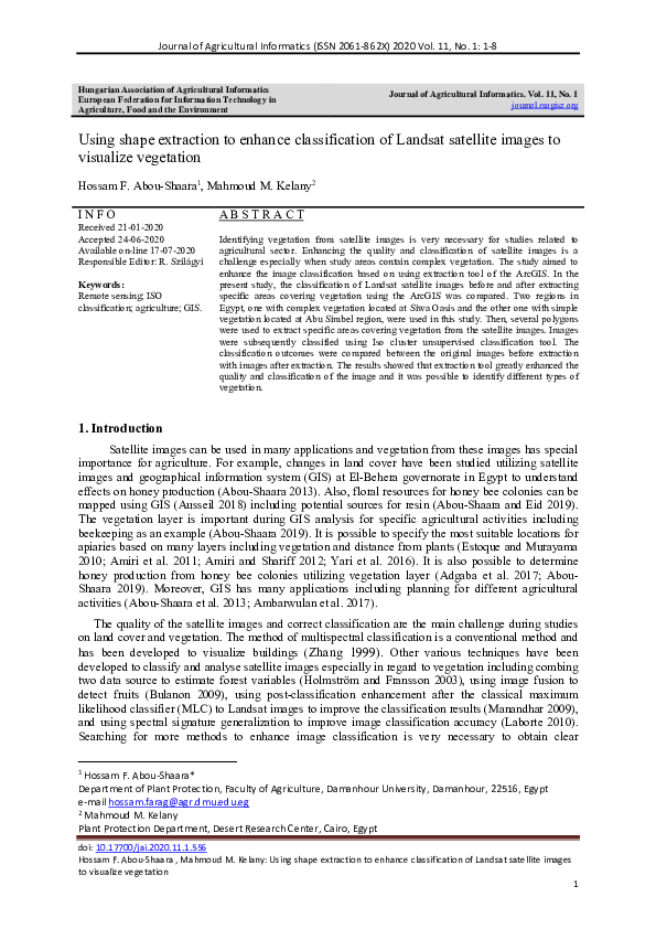 Pdf Using Shape Extraction To Enhance Classification Of Landsat
