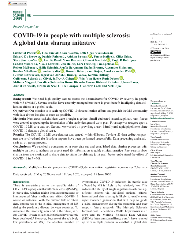 (PDF) MULTIPLE SCLEROSIS MSJ JOURNAL | Rumyana Lazarova - Academia.edu