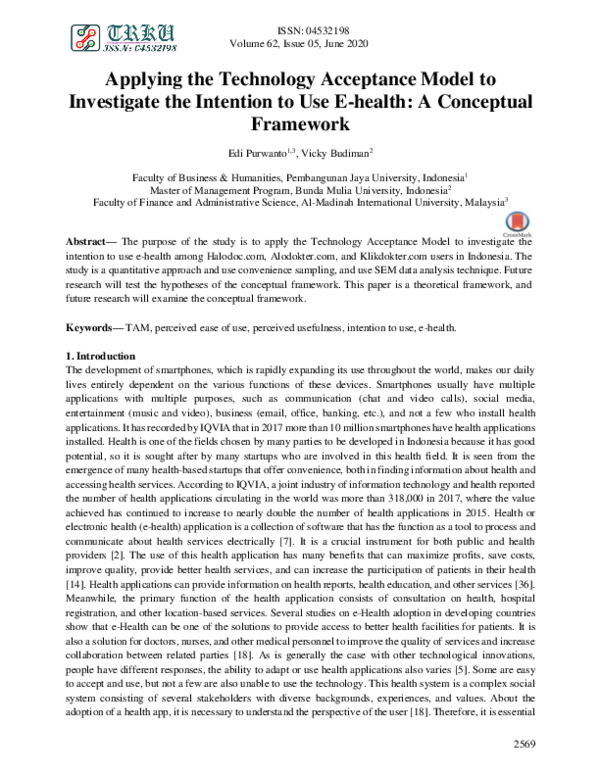 (PDF) Applying the Technology Acceptance Model to Investigate the ...