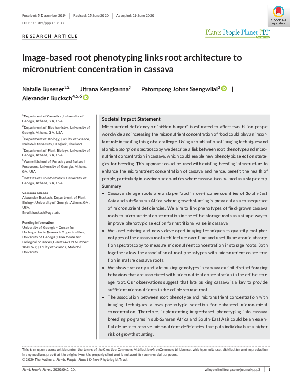 Pdf Image Based Root Phenotyping Links Root Architecture To