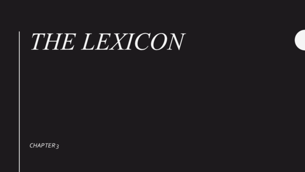 (PPT) THE LEXICON