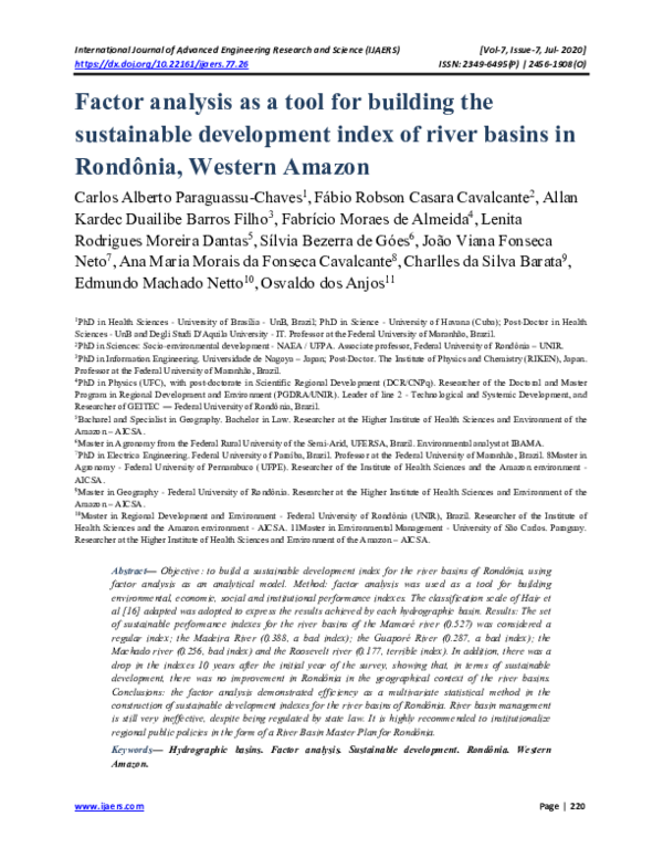 (PDF) Factor analysis as a tool for building the sustainable ...