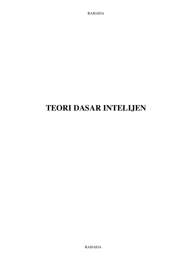 (PDF) TEORI DASAR INTELIJEN