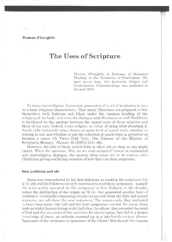 (PDF) The Uses of Scripture
