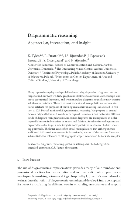 (PDF) Diagrammatic reasoning: Abstraction, interaction, and insight