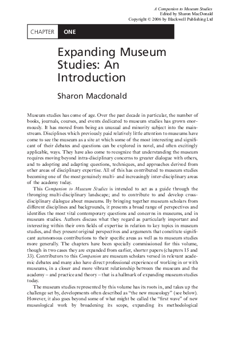 (PDF) Expanding Museum Studies