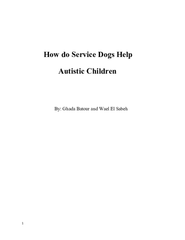 (DOC) How do Service Dogs Help Autistic Children