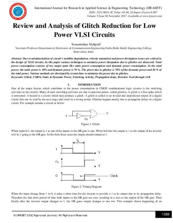 (PDF) Review and Analysis of Glitch Reduction for Low Power VLSI Circuits