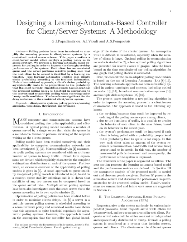 (PDF) Designing a learning-automata-based controller for client/server systems: a methodology