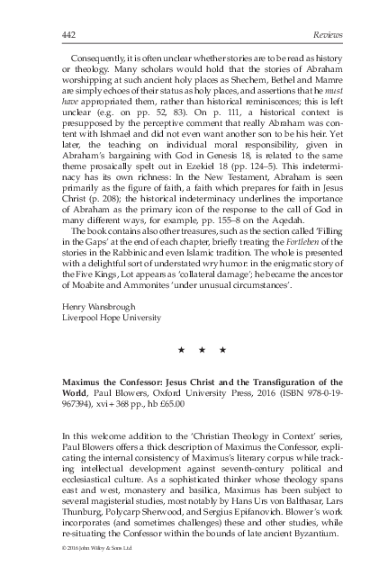 (PDF) Review of Paul Blower's Maximus the Confessor: Jesus Christ and ...