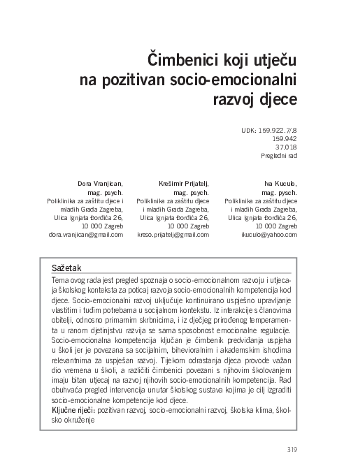 (PDF) Factors that influence the positive socio-emotional development ...