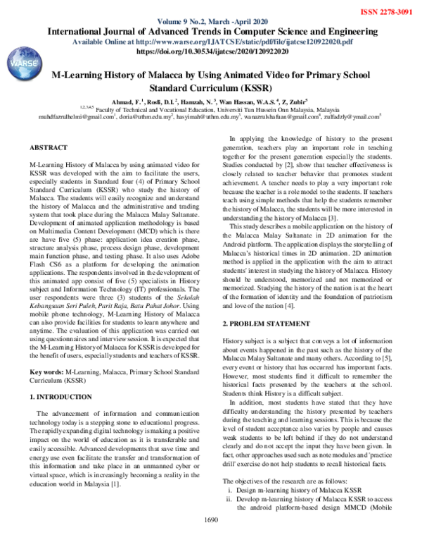 (PDF) M-Learning History of Malacca by Using Animated Video for Primary ...