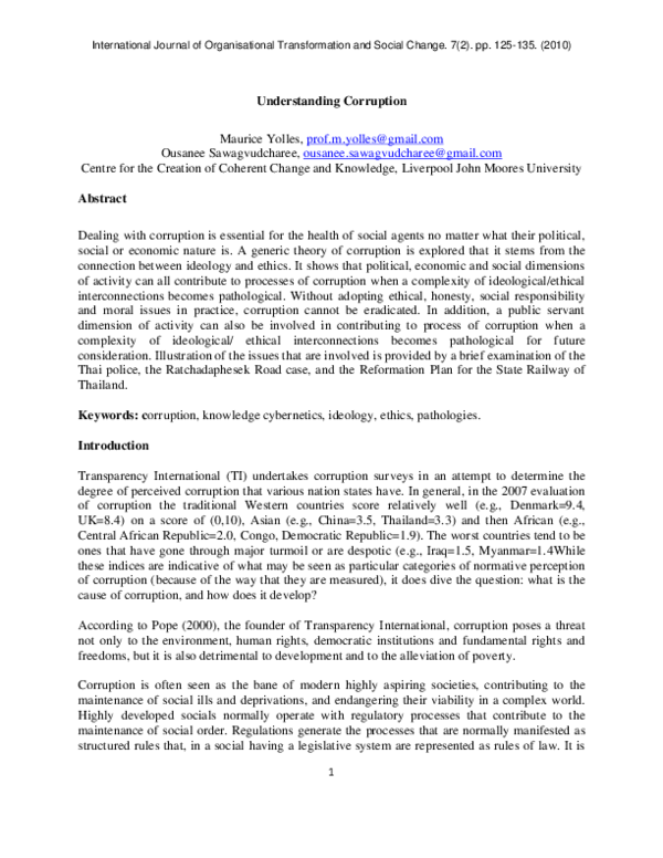 (PDF) Understanding Corruption