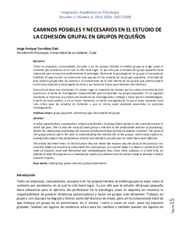 (PDF) Cohesion grupal - JETorralbas