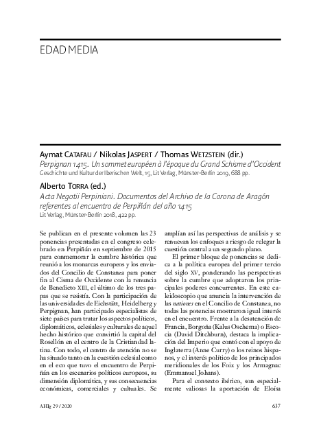 (PDF) Aymat CATAFAU / Nikolas JASPERT / Thomas WETZSTEIN (dir ...