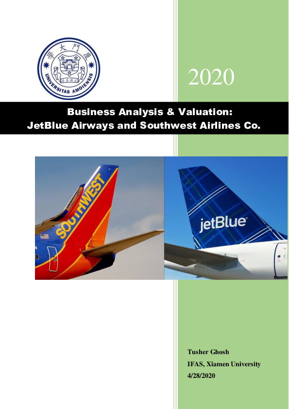 (PDF) Business Analysis and Valuation: JetBlue Airways & Southwest Airlines Co.