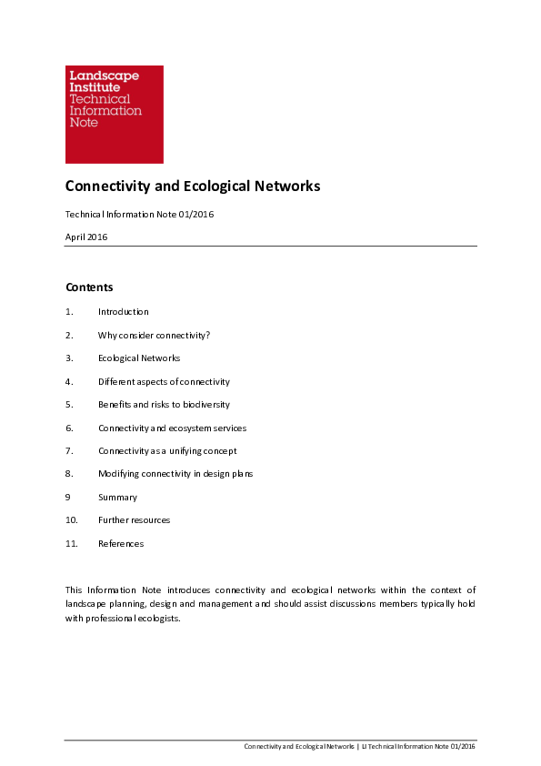 (PDF) Connectivity and Ecological Networks