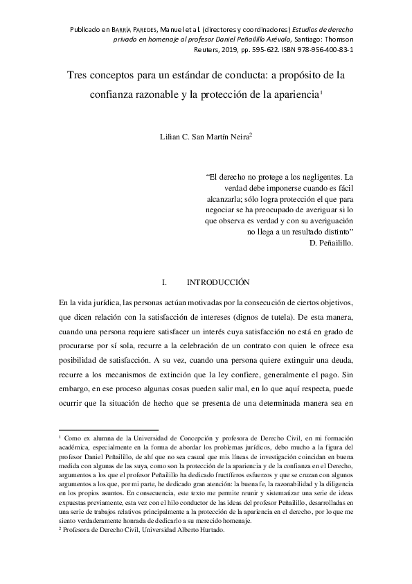 (PDF) Tres conceptos para un estándar de conducta: a propósito de la ...