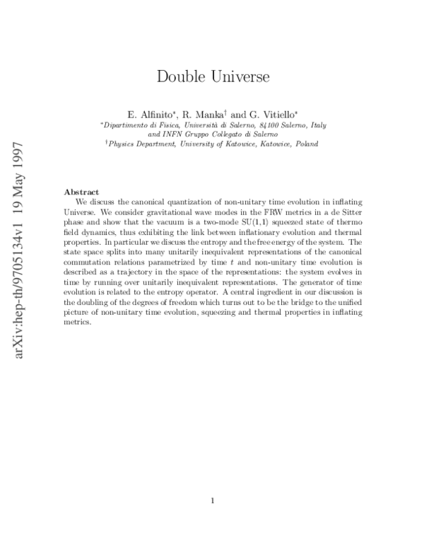 (PDF) Double Universe