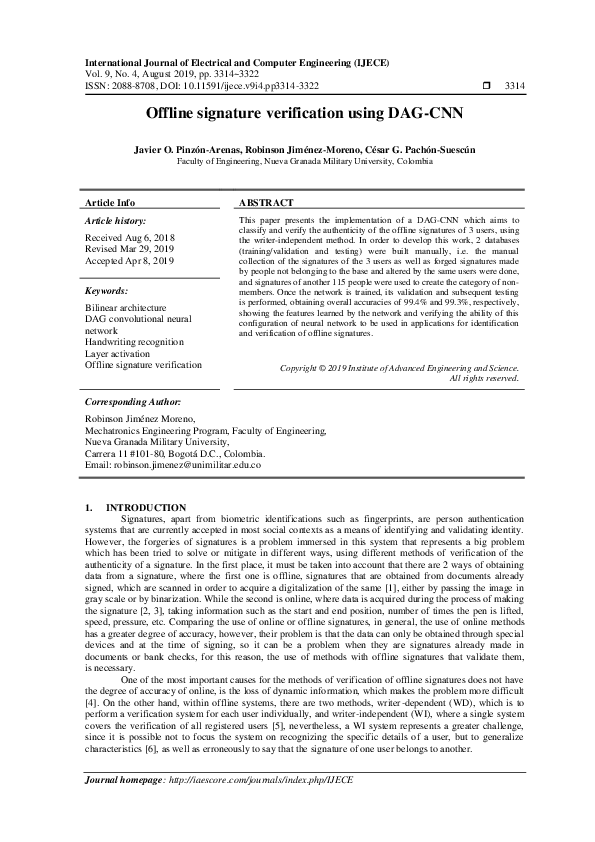 (PDF) Offline signature verification using DAG-CNN (PDF) Offline signature verification using DAG-CNN