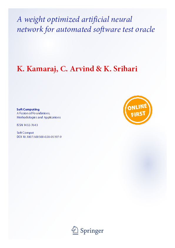 (PDF) 2 3 Soft Computing A Fusion of Foundations, Methodologies and Applications | Arvind ...