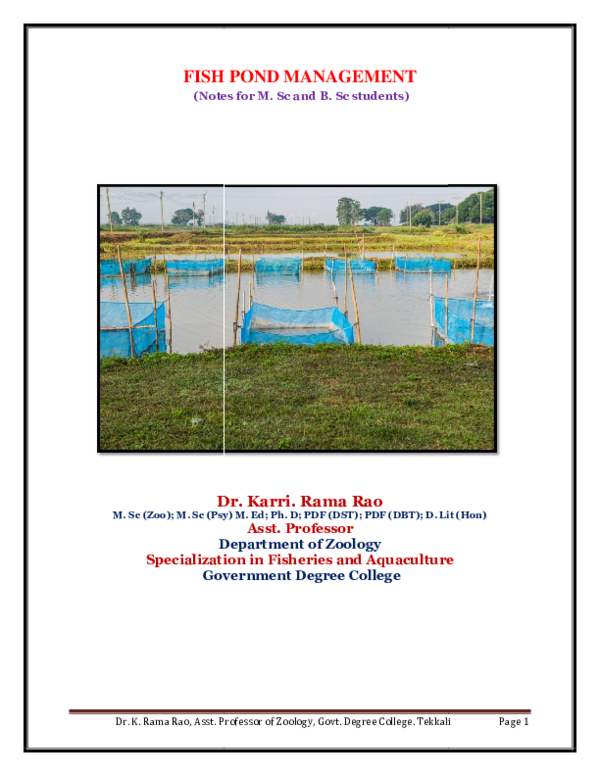 (PDF) Pond Management